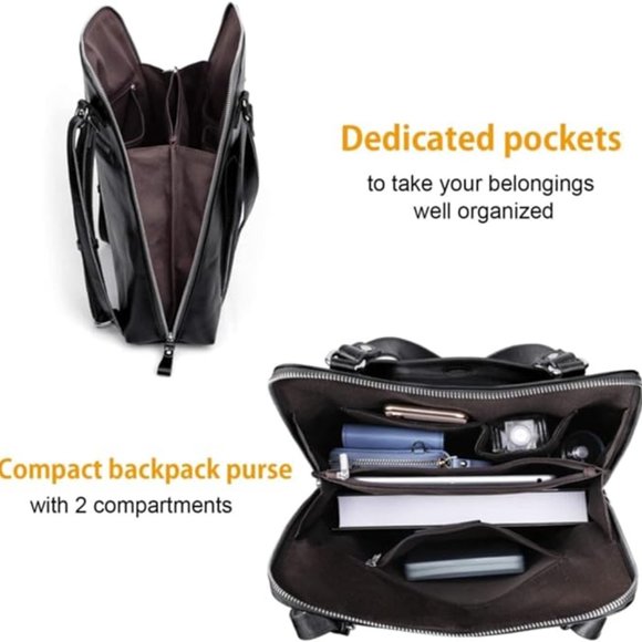 S-Zone | Accessories | Szone Women Leather Backpack Purse Casual ...